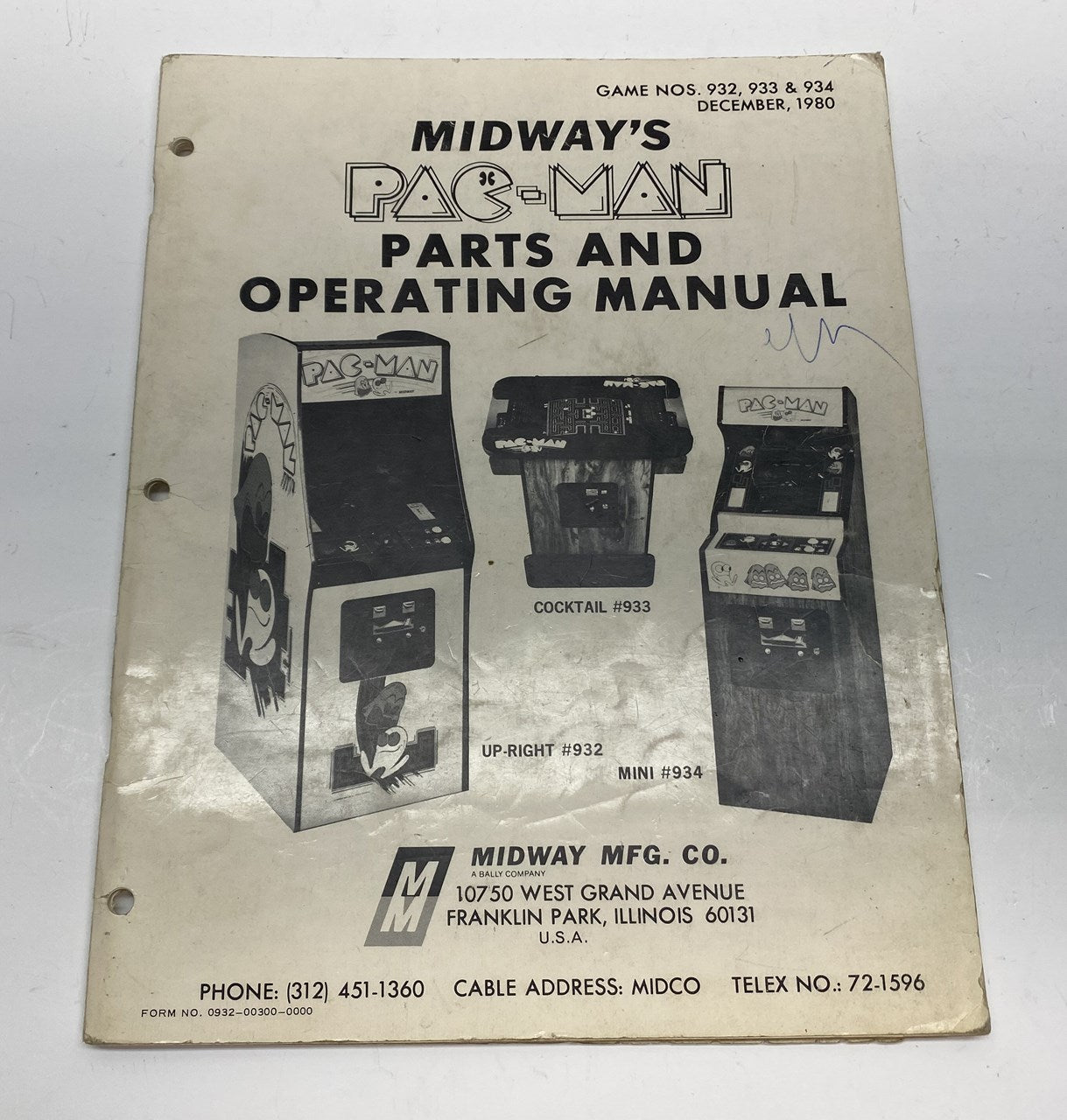 Pac-Man Parts and Operating Manual – QuarterArcade.com