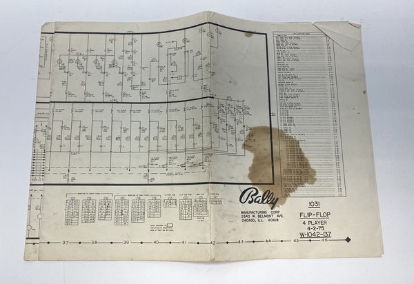 Flip-Flop (Bally) Schematics – QuarterArcade.com