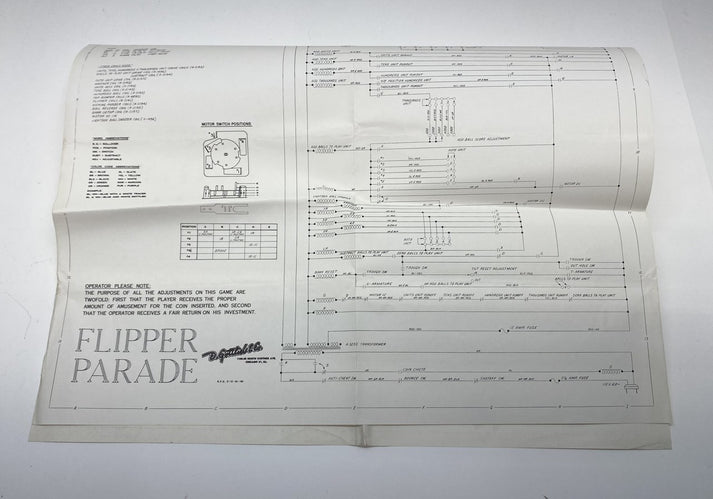 Flipper Parade (Gottlieb) Schematics – QuarterArcade.com